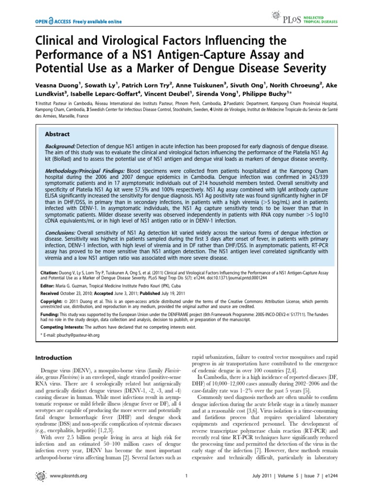 Journal PNTD 0001244 | PDF | Sensitivity And Specificity | Infection