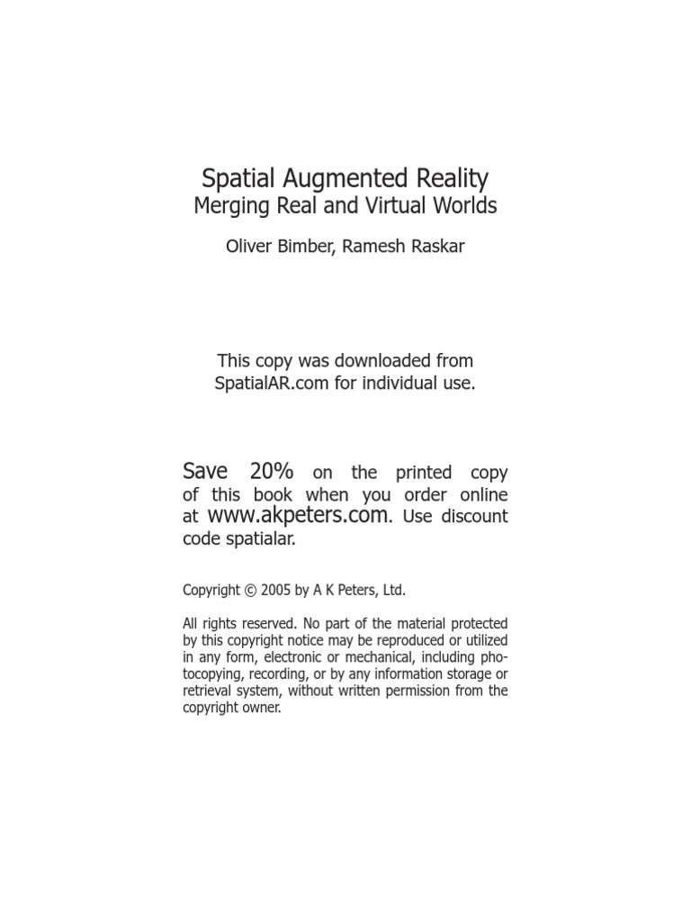 Spatial Augmented Reality | PDF | Augmented Reality | Stereoscopy