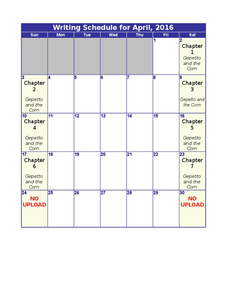 April 2016 Calendar | PDF