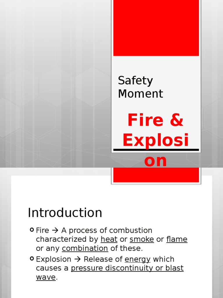 Fire and Explosion Safety Overview | PDF