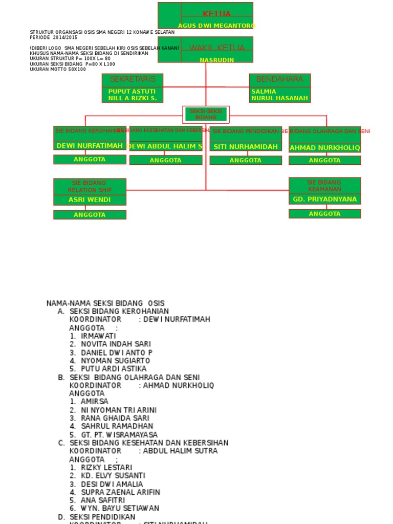 Struktur Organisasi Osis | PDF