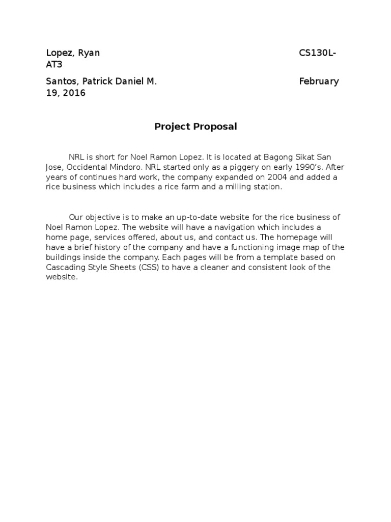 NRL Rice Business Website Proposal | PDF