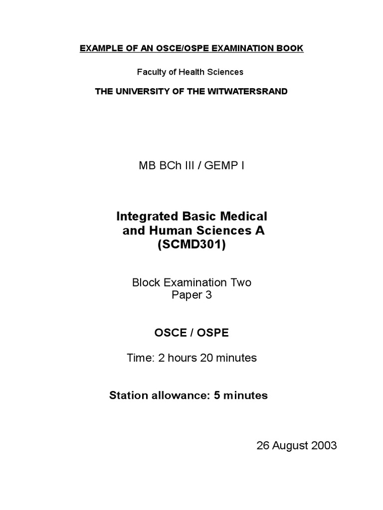 OSCE/OSPE Examination Guide | PDF | Respiratory System | Cough