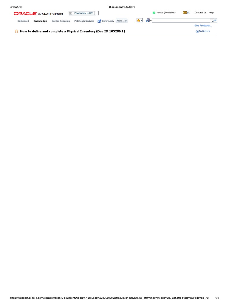 Oracle Standard Physical Inventory Process | PDF | Inventory | Numbers