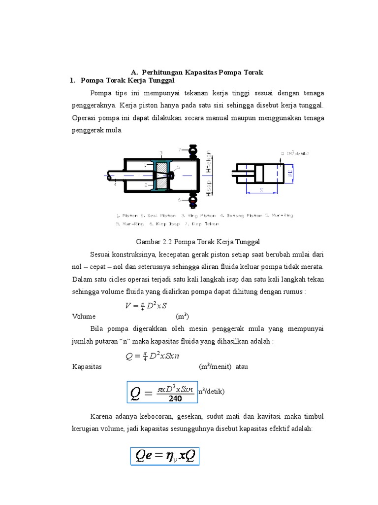 Perhitungan Kapasitas Pompa Torak | PDF