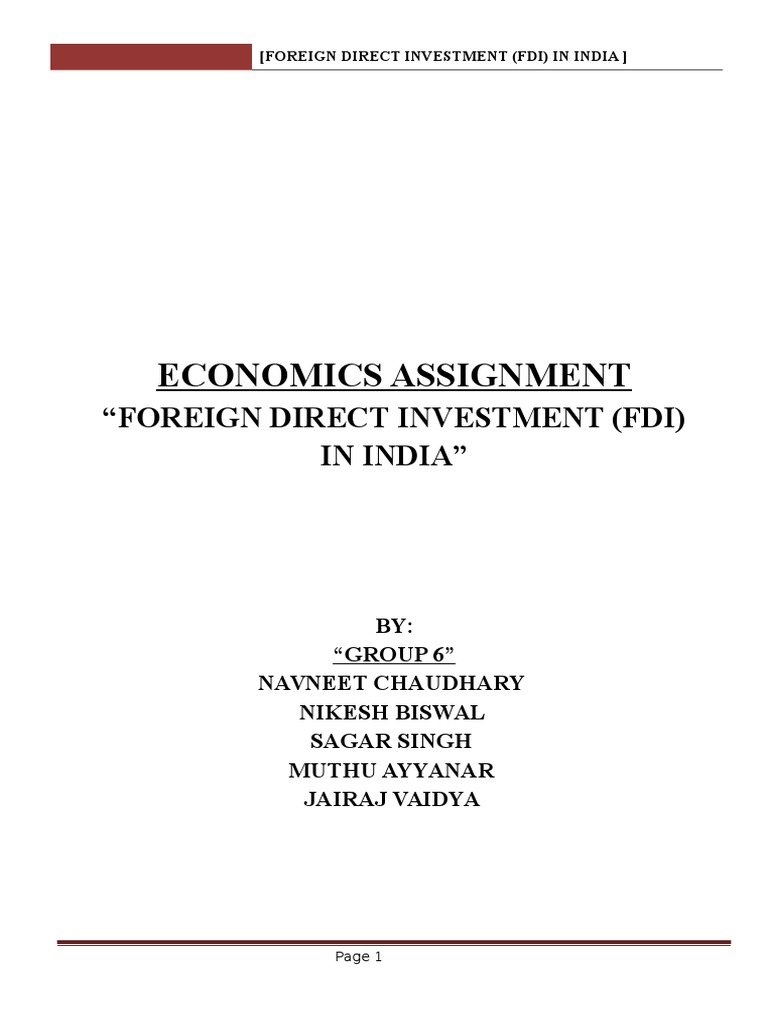 FDI in India: Trends and Policies | PDF | Foreign Direct Investment ...