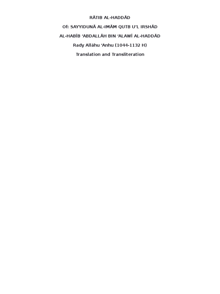 Haddad Rathib | PDF | Prophets And Messengers In Islam | God In Islam