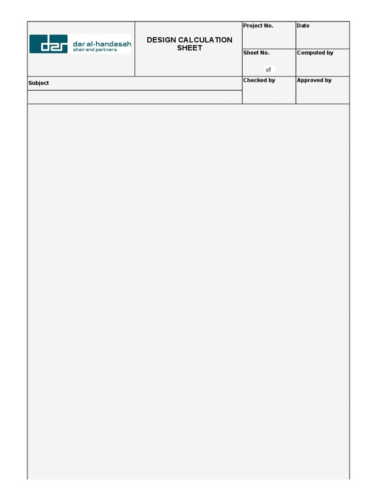Design Calculation Sheet: Project No. Date | PDF | Valve | Pump