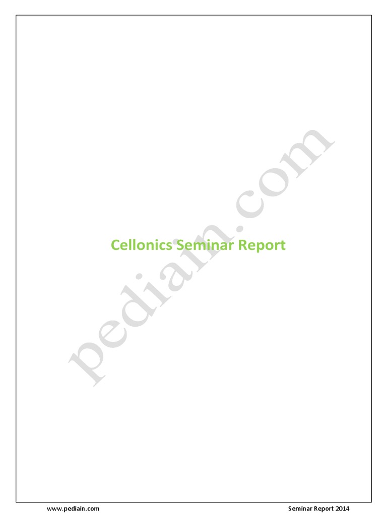 Cellonics Technology Seminar Report | PDF | Ultra Wideband | Modulation