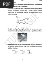 Lathe Machine and Its Operations | PDF | Woodworking | Metalworking