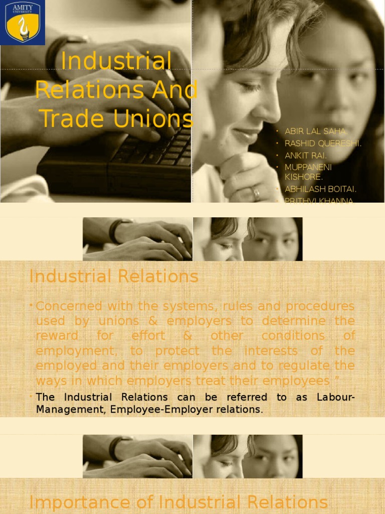 Industrial Relations and Trade Unions Main | PDF | Industrial Relations ...