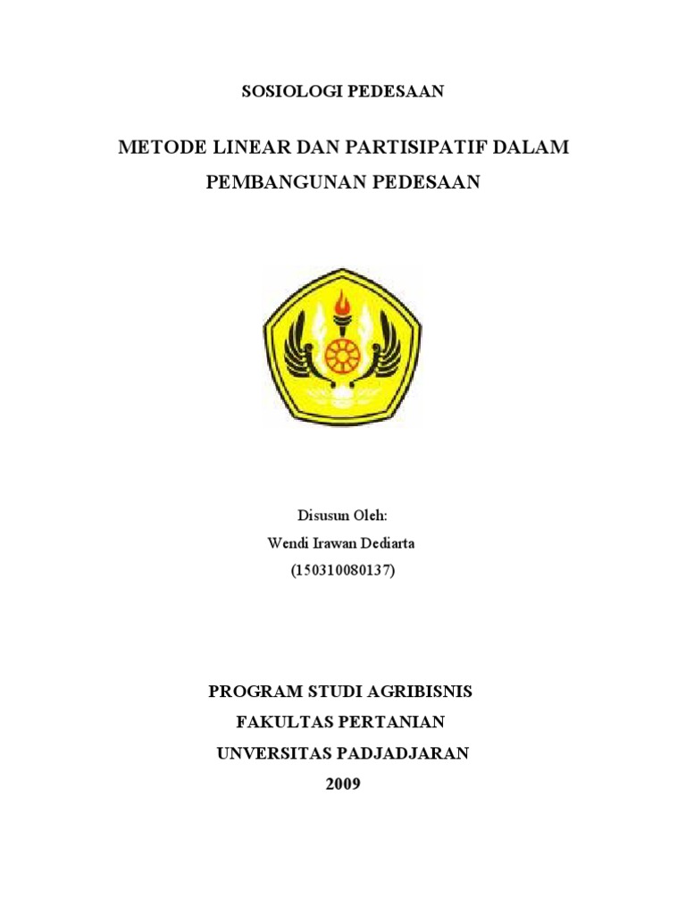 Metode Linear Dan Partisipatif Dalam Pembangunan Pedesaan | PDF