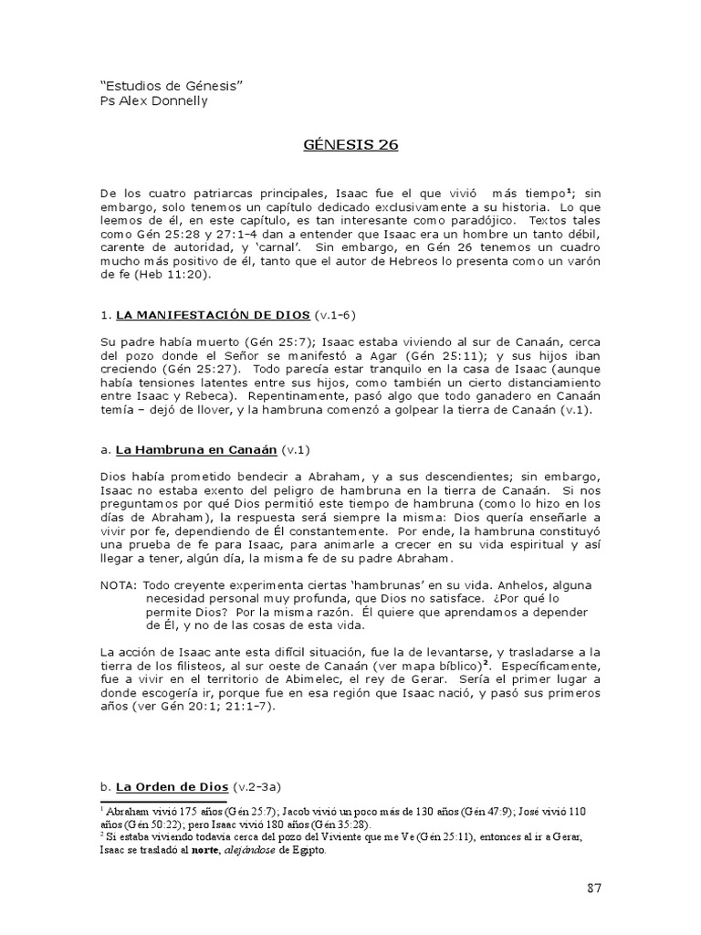 Estudio de Genesis 26 Revisado | PDF | Abrahán | Isaac
