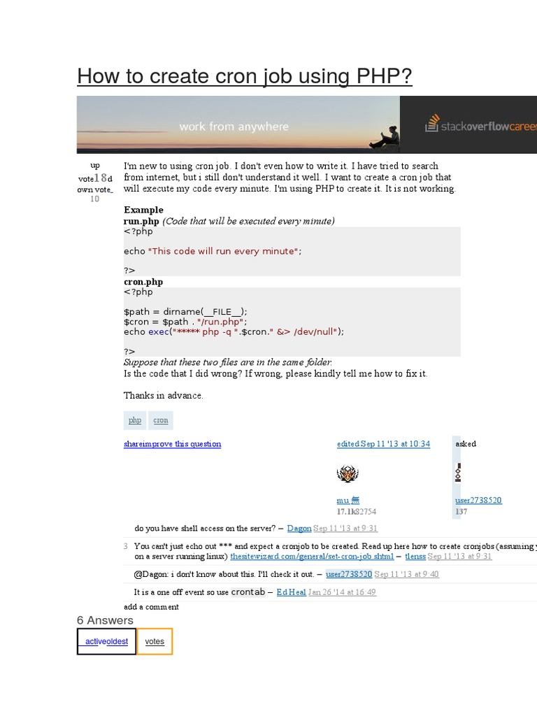 How To Create Cron Job Using Php Pdf Php Operating System Technology