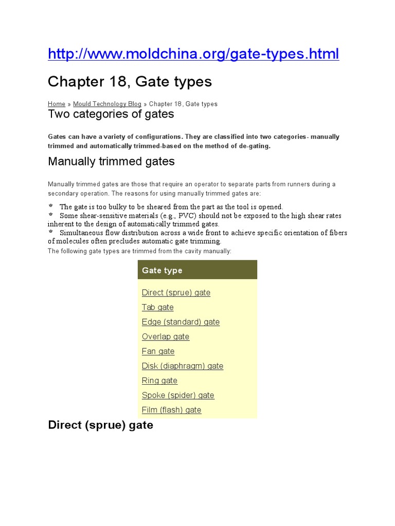 Chapter 18, Gate Types: Two Categories of Gates | PDF | Industries ...