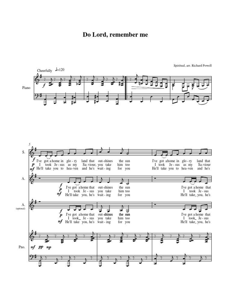 Do Lord, Remember Me: Spiritual, Arr. Richard Powell | PDF