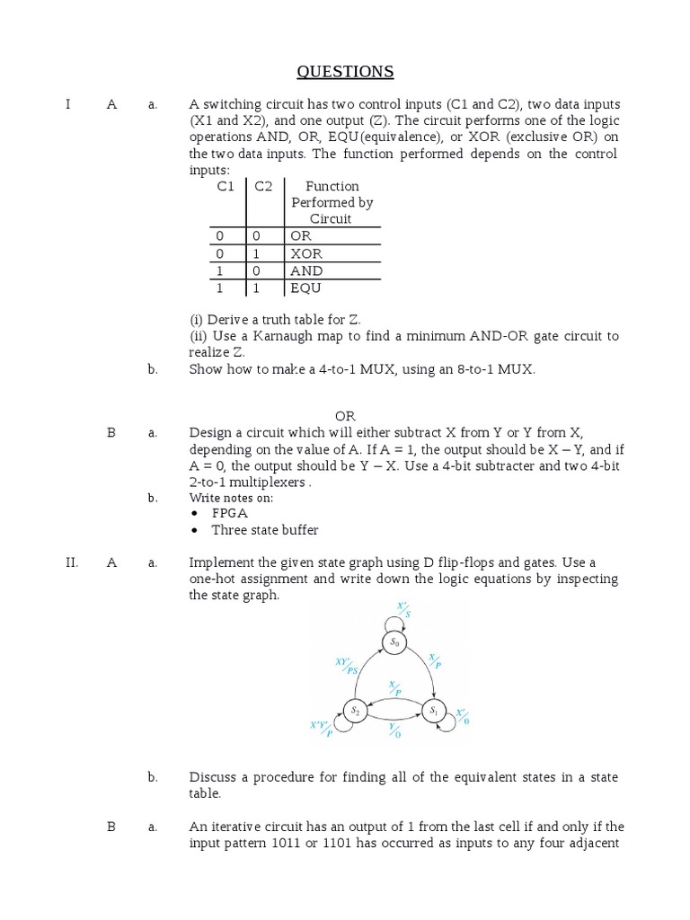 Questions: B. Write Notes On: Fpga | PDF | Electronic Design | Areas Of ...