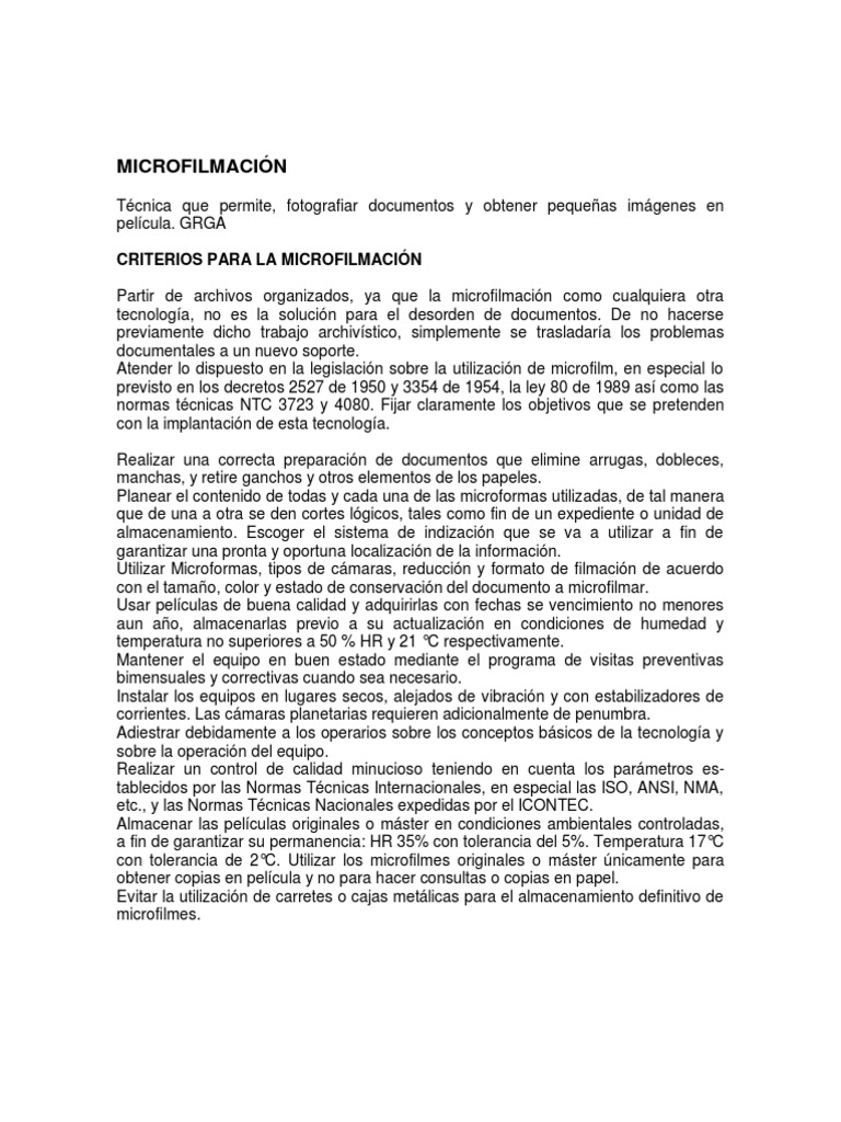 Guía Completa de Microfilmación Documental | PDF | Conversor analógico ...