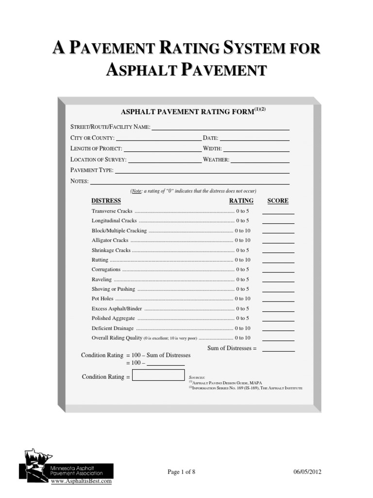 A Pavement Rating System | PDF | Road Surface | Asphalt