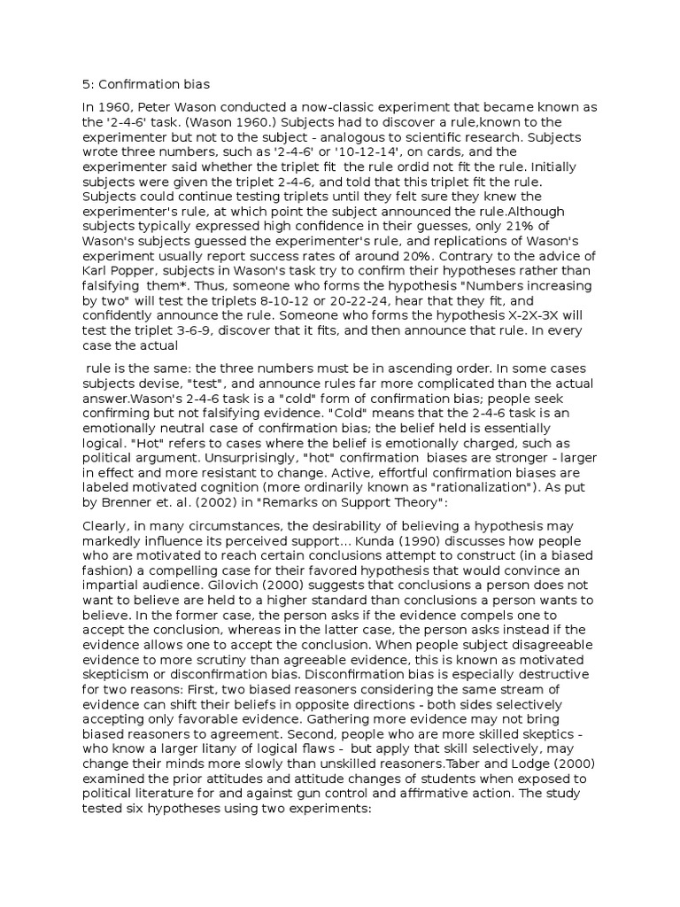 Confirmation Bias | PDF | Bias | Attitude (Psychology)