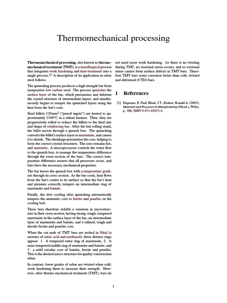 Thermomechanical Processing of Reinforcing Steel Bars: A Process for Developing Desired ...