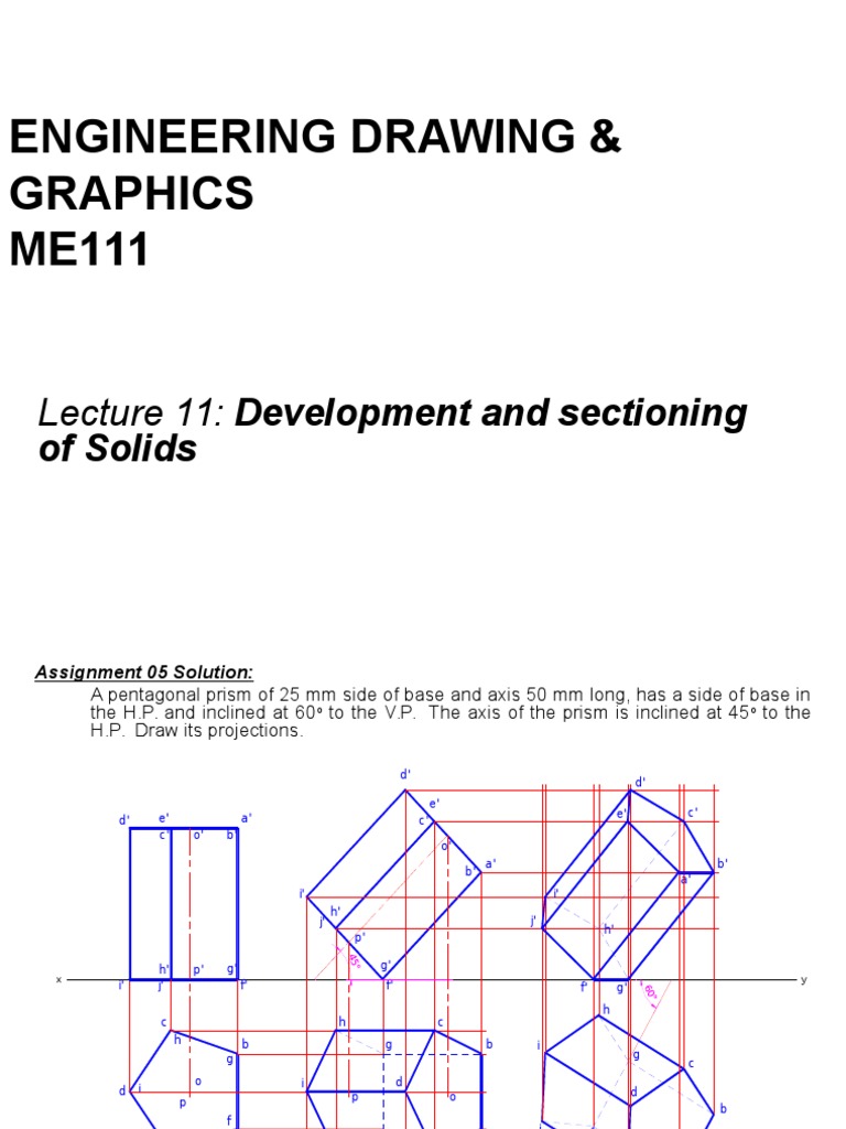 Engineering Drawing & Graphics ME111: Lecture 11: Development and Sectioning | PDF | Euclidean ...