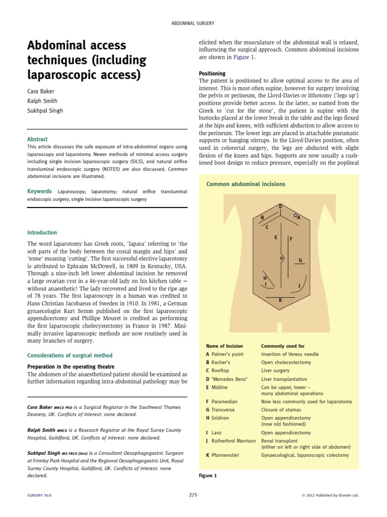 Abdominal Access Techniques | PDF | Surgery | Wound