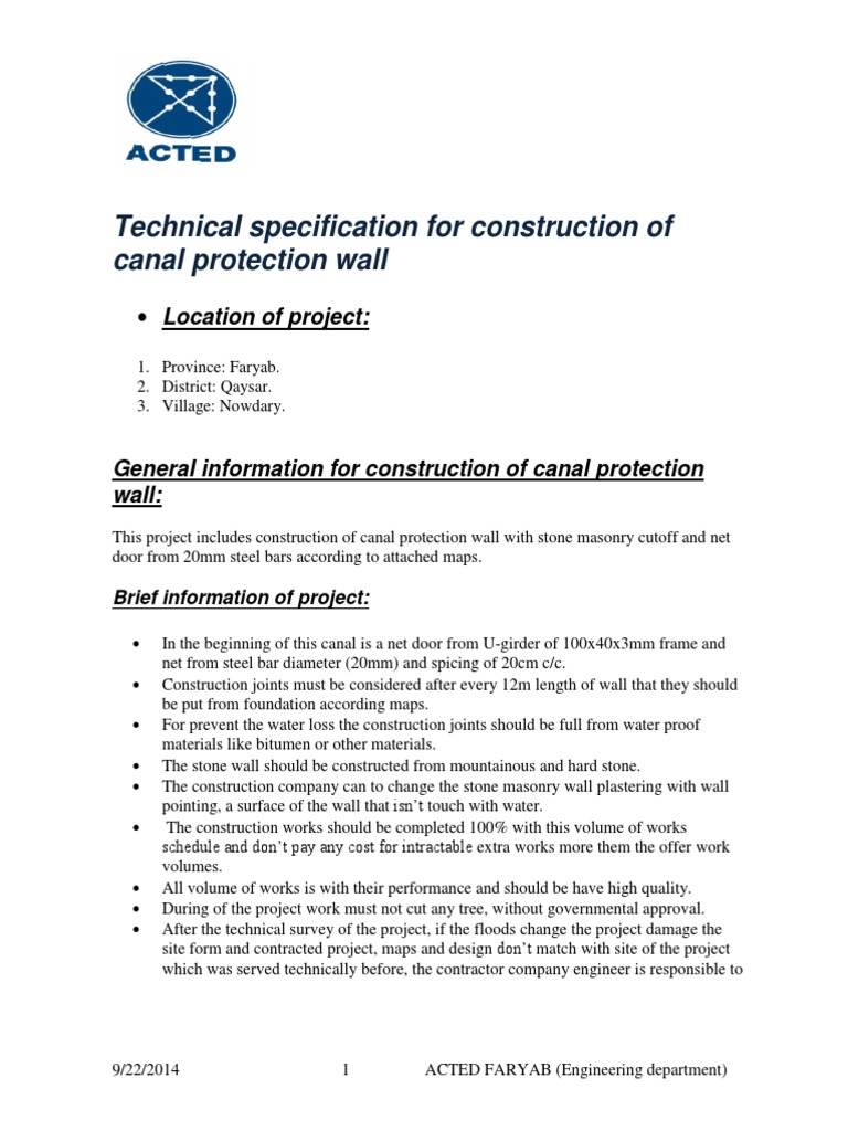 Eng Technical Specifications | PDF | Concrete | Mortar (Masonry)