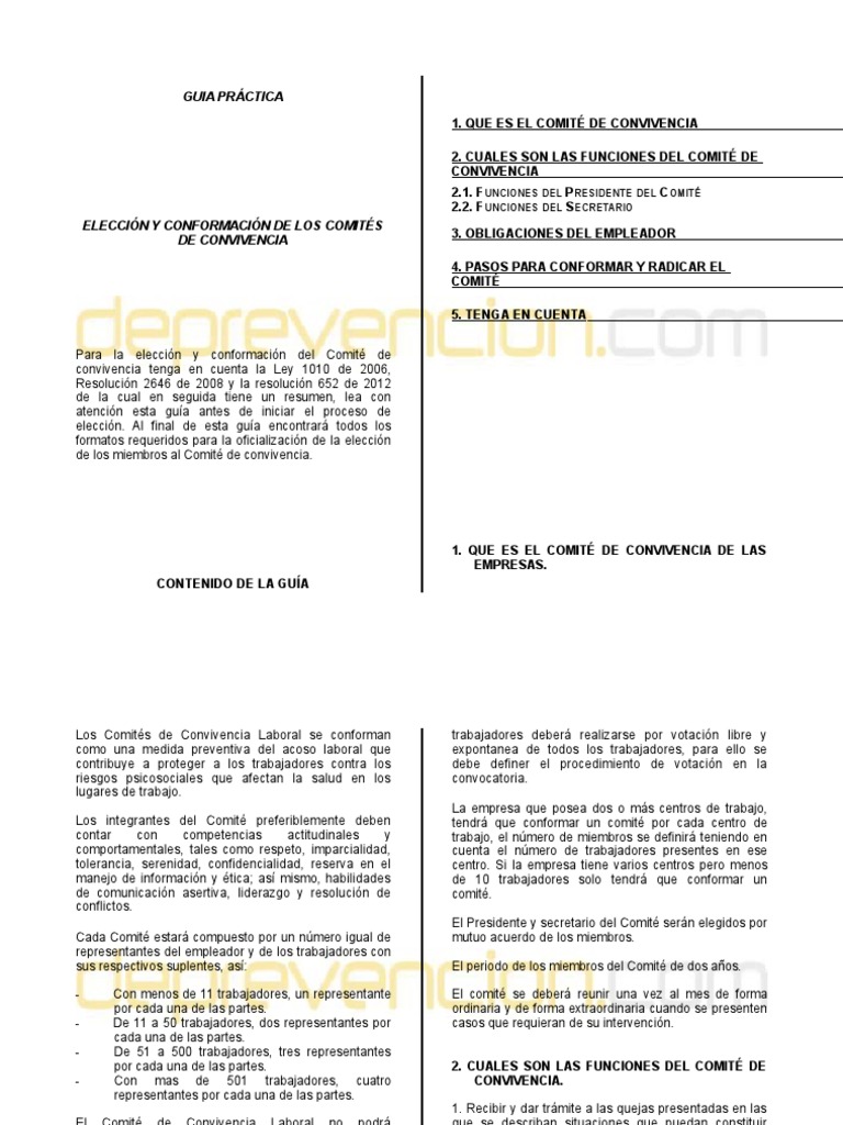Guia para La Conformacion Del Comité de Convivencia | PDF | Instituciones sociales | Ciencias ...