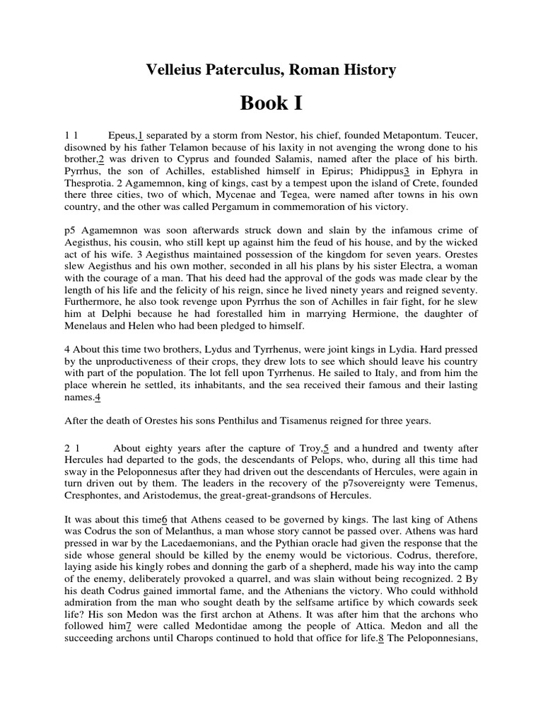 Velleius Paterculus - Roman History Book I | PDF | Scipio Africanus ...