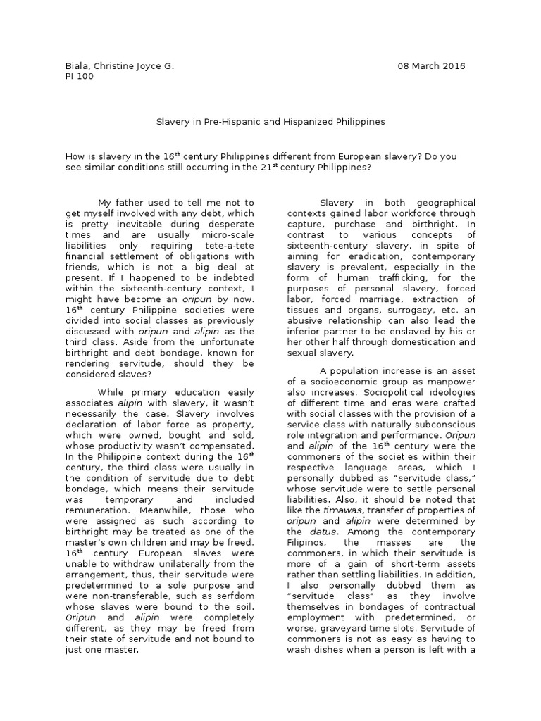 Oripun and Alipin Were Determined By: TH ST | PDF | Serfdom | Slavery