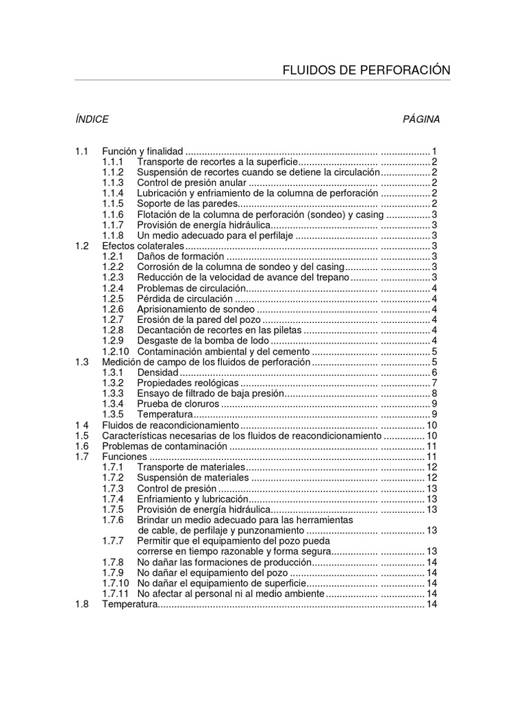 Fluidos de Perforación. Libro Well Control | PDF | Filtración | Cloruro de sodio
