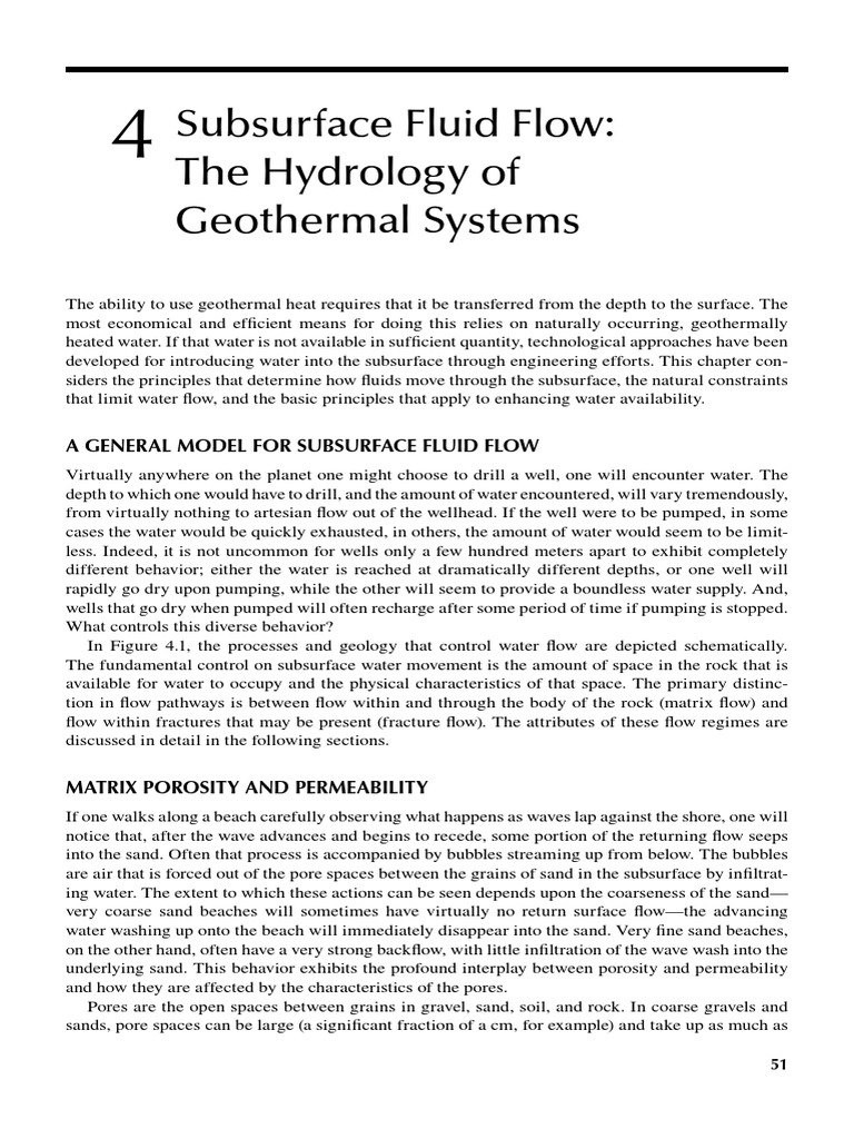Subsurface Fluid Flow: The Hydrology of Geothermal Systems | PDF | Permeability (Earth Sciences ...