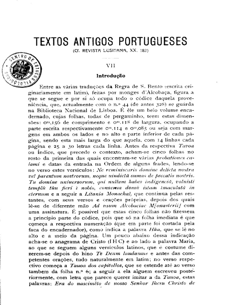 Textos Antigos - Revista Lusitana 21 | PDF | Comportamento e ...