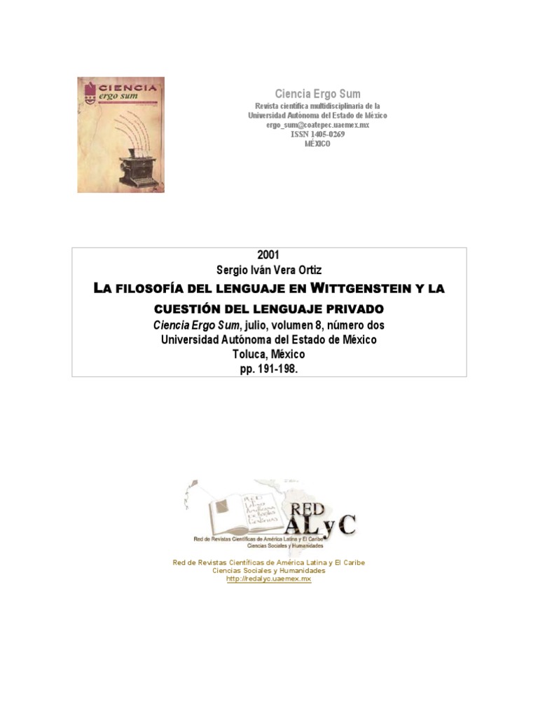 La Filosofia Del Lenguaje en Wittgenstein | PDF | Ludwig Wittgenstein ...
