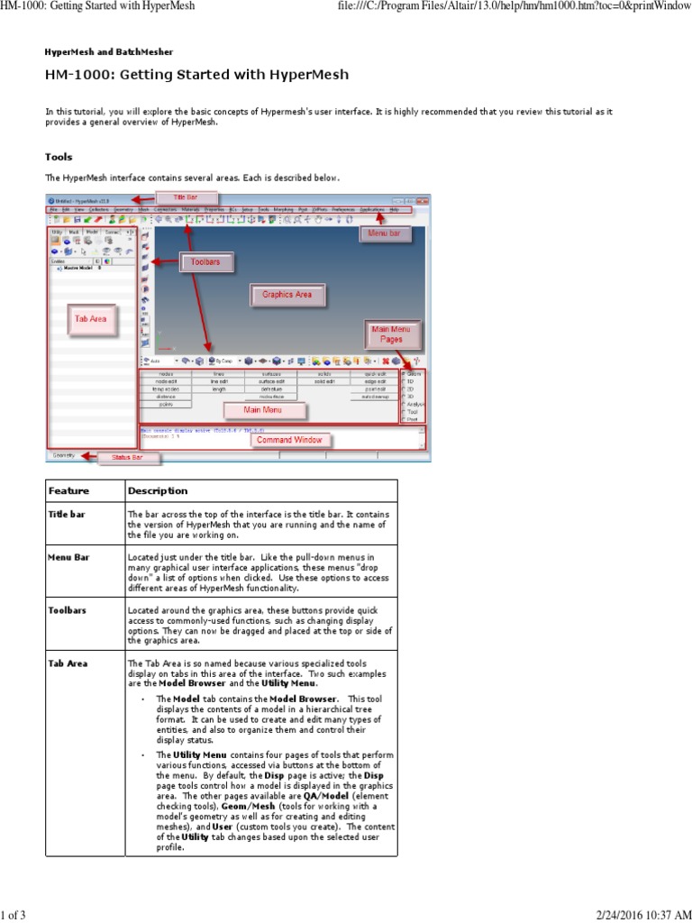 Getting Started With HyperMesh | Tab (Gui) | Graphical User Interfaces
