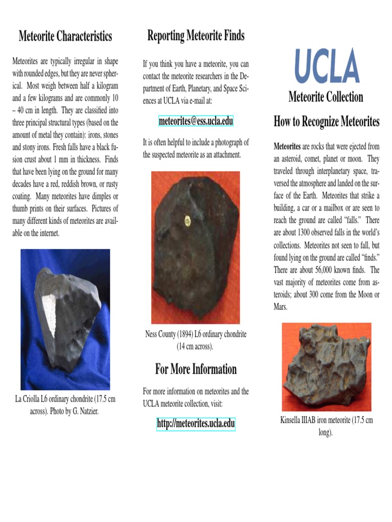 Meteorite Characteristics Reporting Meteorite Finds: Meteorites@ess ...