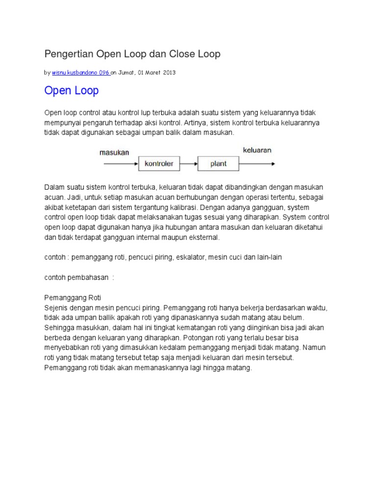 Pengertian Open Loop Dan Close Loop | PDF