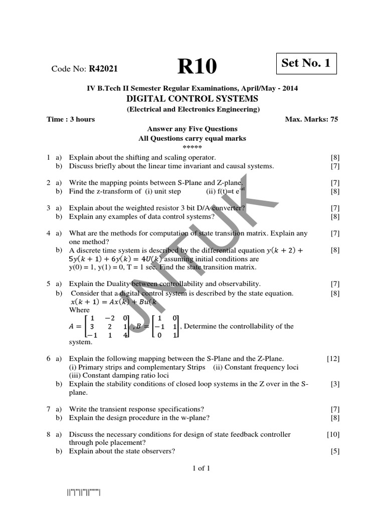Digital Control Systems - 2 | Download Free PDF | Control Theory ...