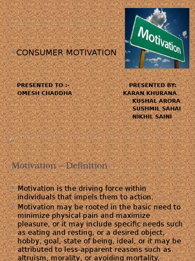 Consumer Motivation | PDF | Motivation | Motivational