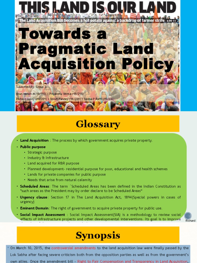 Land Acquisition India | PDF | Mergers And Acquisitions | Eminent Domain