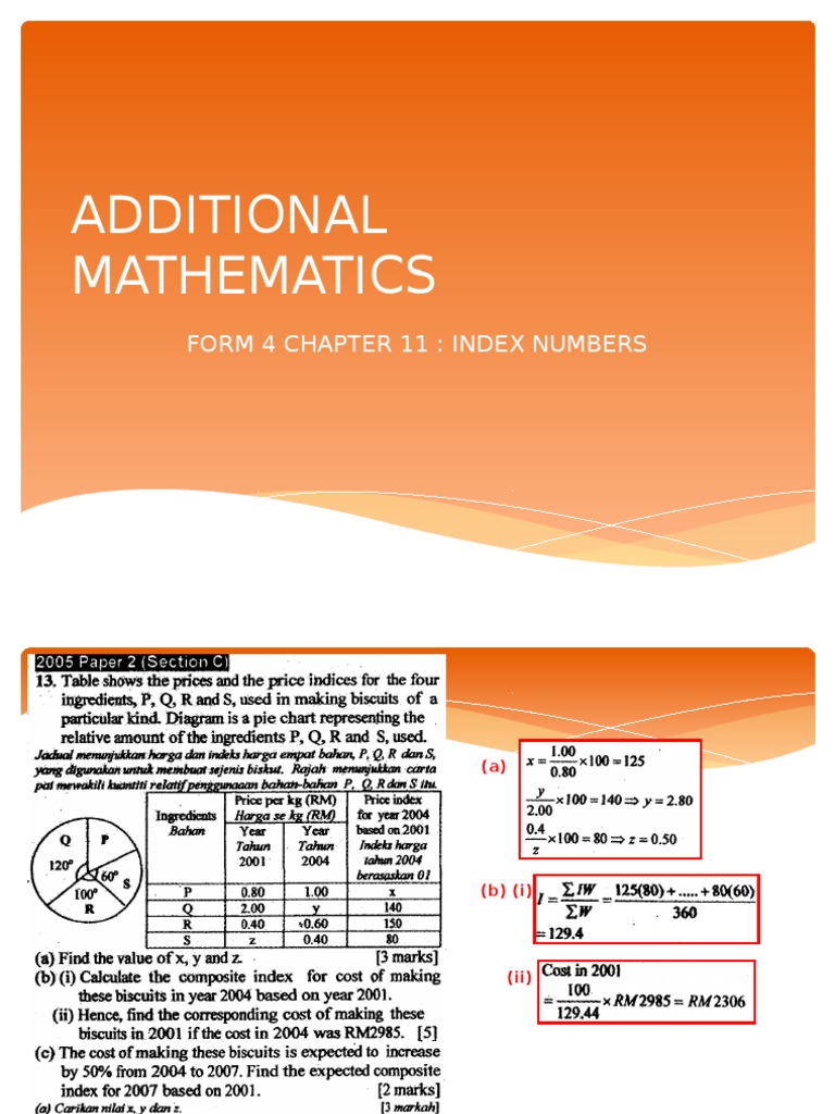 Form 4 Additional Math: Index Numbers | PDF | Computers