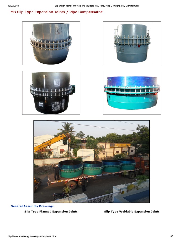 MS Slip Type Expansion Joints Overview | PDF | Pipe (Fluid Conveyance ...