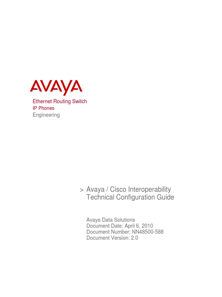 Avaya Cisco Interoperability | PDF | Network Switch | Computer Architecture