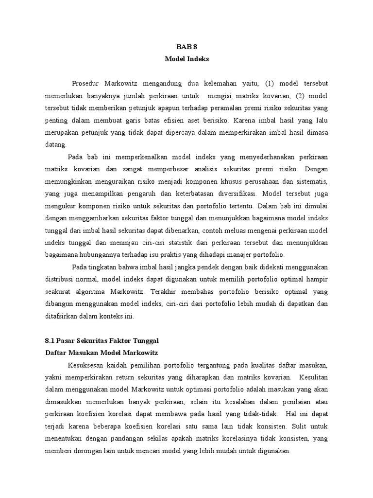 BAB 8 Model Indeks | PDF