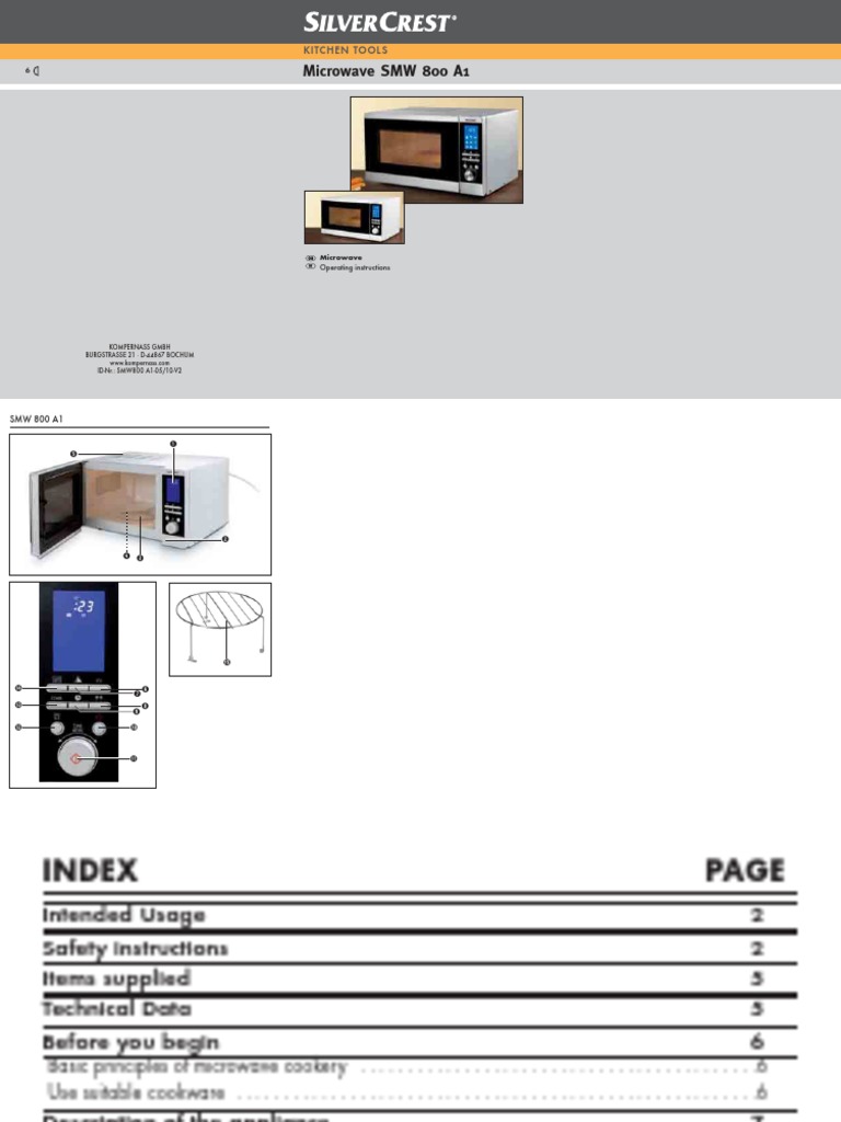 Silvercrest SMW 800 A1 Microwave Guide | PDF | Grilling | Cookware And ...