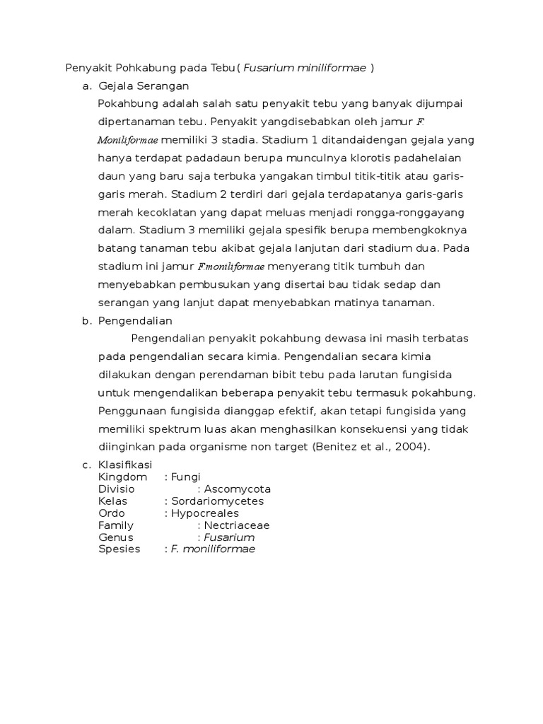 Penyakit Pohkabung Pada Tebu | PDF