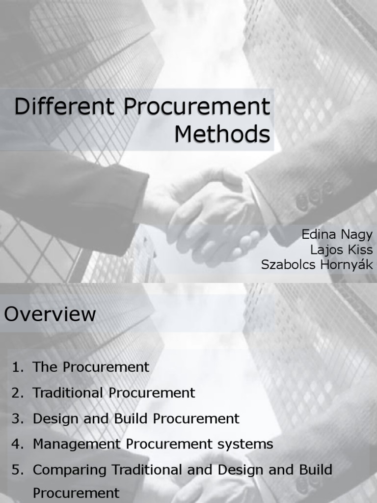 Procurement Methods | Download Free PDF | Construction Management ...