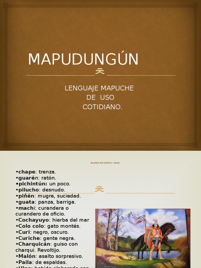 Palabras Mapudungún | PDF | Cocina, comidas y vino
