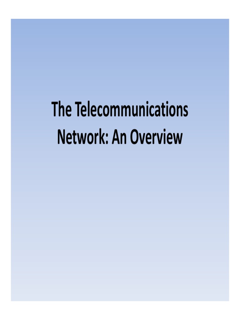 02-The Telecommunications Network - 1 | PDF | Telephone Exchange ...